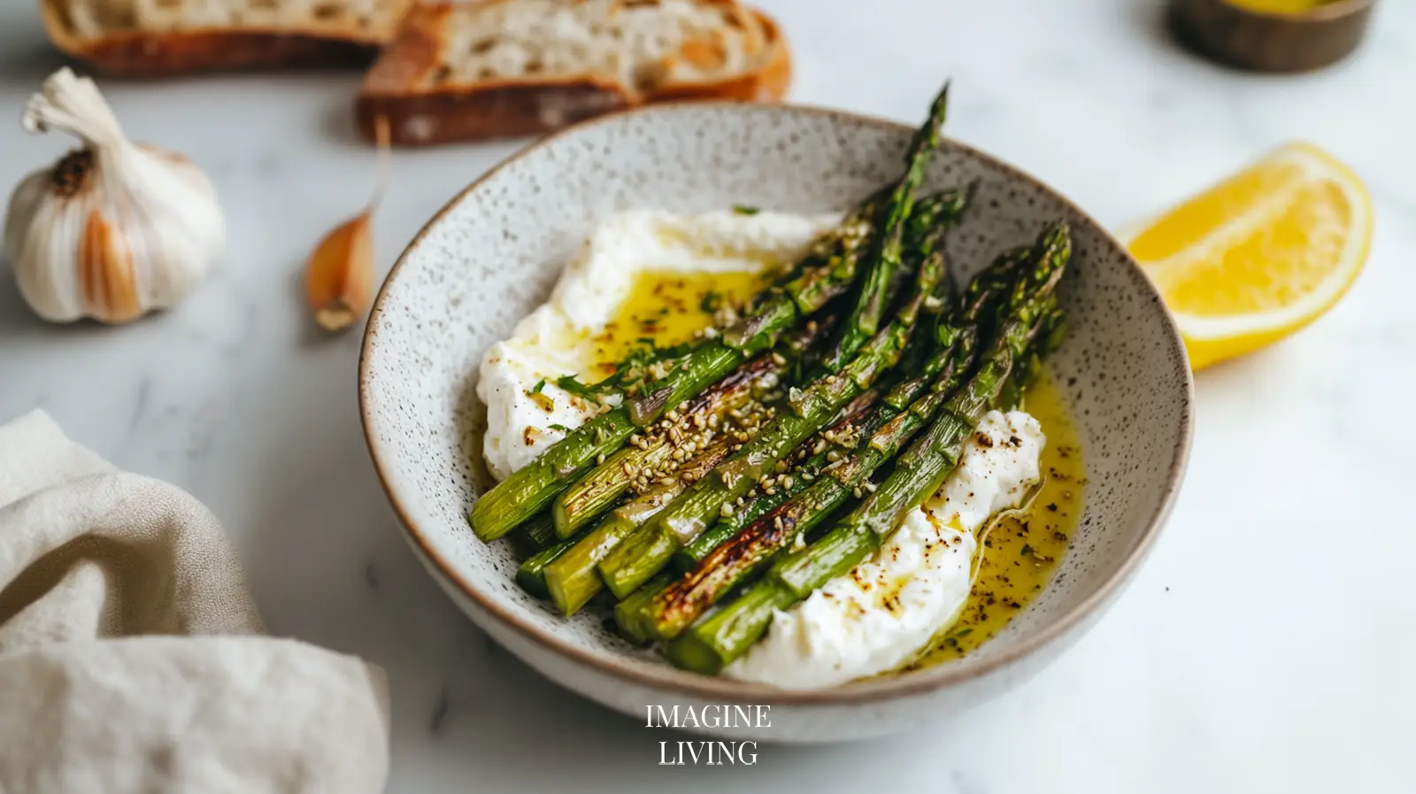 Creamy Burrata Meets Roasted Asparagus